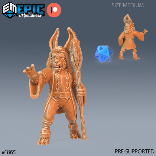 3D file Bunny Druid ‧ DnD Miniature ‧ Tabletop Miniatures ‧ Gaming ...