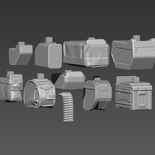 🔫 light machine gun magazine pack・ OBJ File for 3D printing・Cults
