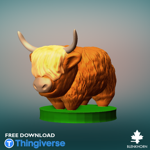 🐄 ANIMAL SERIES - HIGHLAND COW・Free STL File for 3D printing・Cults