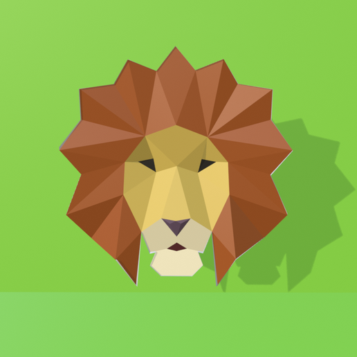 🦁 León geométrico geometric lion・ STL File for 3D printing・Cults