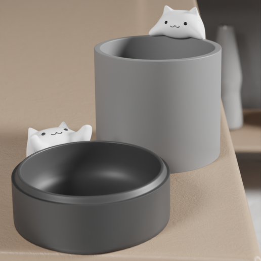 STL file Bongo Cat Plant Pot 🐱 ・Model to download and 3D print・Cults