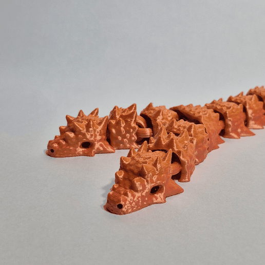 🐉 Articulated Soft Twin Spike Dragon・ STL File for 3D printing・Cults