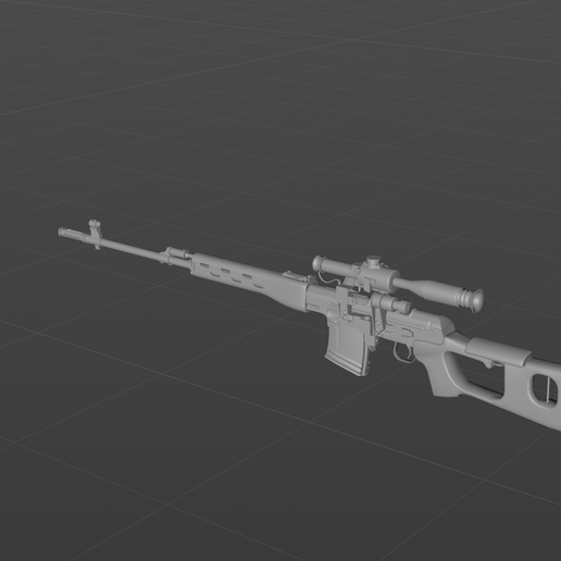 🔫 Soviet SVD sniper rifle digital model material-3・ OBJ File for 3D ...