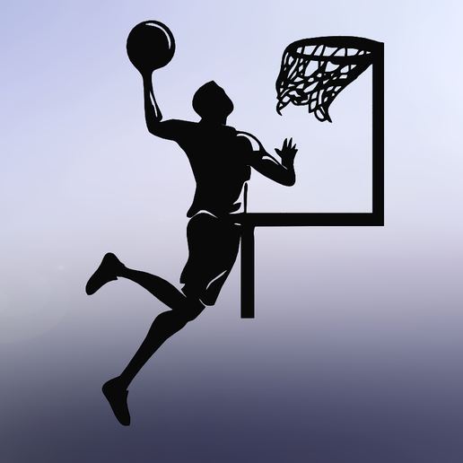 STL file Corner Door Design - Basketball Player Dunking Line Art 🚪 ・3D ...