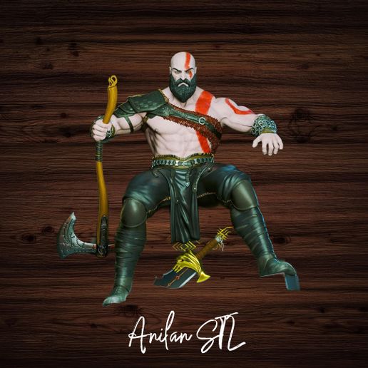 🎮 Kratos Chibi - God of War 3D STL Figure・ STL File for 3D printing・Cults