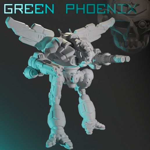 🦅 Green Phoenix American Mecha Pack・ STL File for 3D printing・Cults