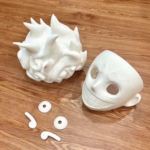 ⚙️ Luffy Gear 5 Head Mask Wearable - One Piece Cosplay・3D Print・Cults