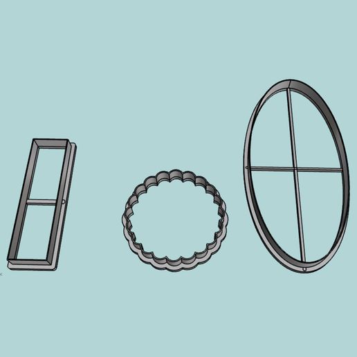 STL file Oval, Rectangle, Curly Ring Shape Cutter ・3D print design to ...