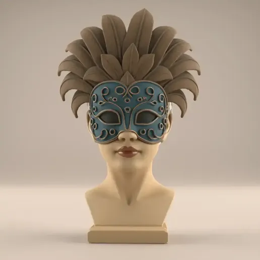 👤 Elegante gefiederte Maskerade Maske Büste STL・ STL Datei für 3D-Druck ...