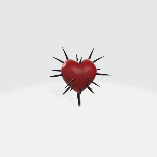 💜 Spiked Heart 3D Model - Gothic Love Symbol with Thorns・ 3D File for ...