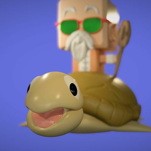 🐢 Muten Roshi on Turtle・Free STL File for ・Cults