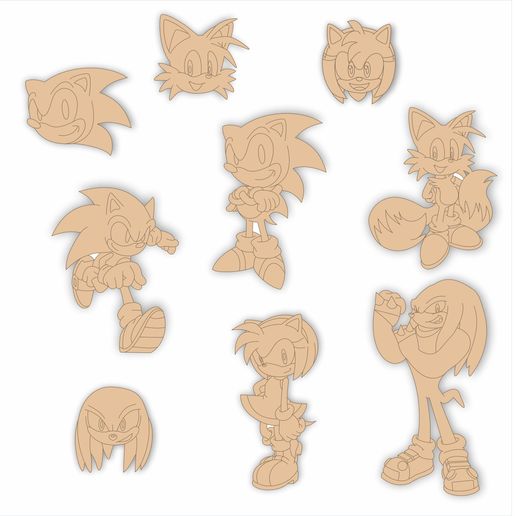 🦔 Sonic - Vectors for laser cutting・ 3D File for 3D printing and CNC ...
