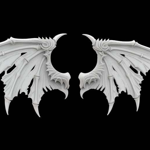 🗿 Fantasy Demon Wings 3D Print・ STL File for 3D printing・Cults