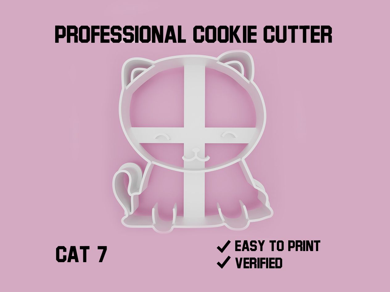 STL file Cat 7 cookie cutter・3D printer design to download・Cults