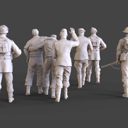 🏴󠁧󠁢󠁥󠁮󠁧󠁿 british soldiers and captured・ STL File for 3D printing・Cults