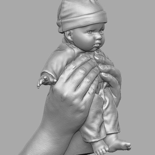 STL file hands holding baby doll 3D model 🤲 (OBJ)・3D print design to ...