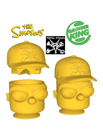 📱 GRINDER WEED GRINDER BART SIMPSON GRINDERKING 120X100X80 MM PRINT-IN ...