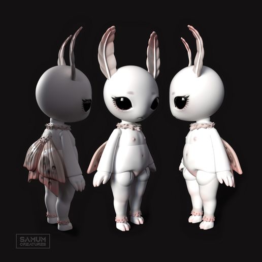 👽 BJD Doll stl 3D Model for printing Moth Insect Alien Mothman Furry ...