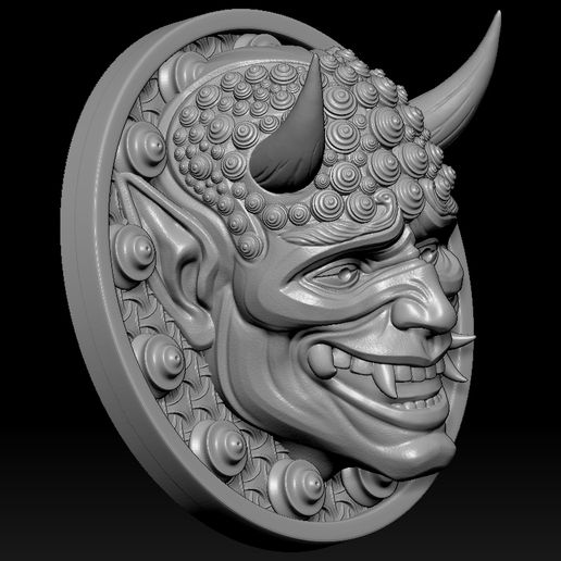 STL file 2-Horned Demon Head Pendant 3D Printed Model 🎨 (OBJ)・3D print ...