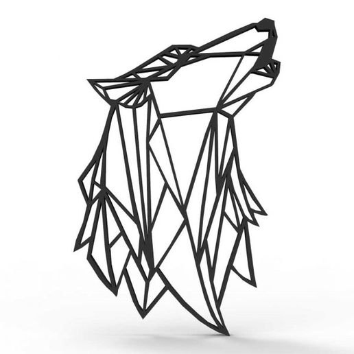 geometric wolf howling