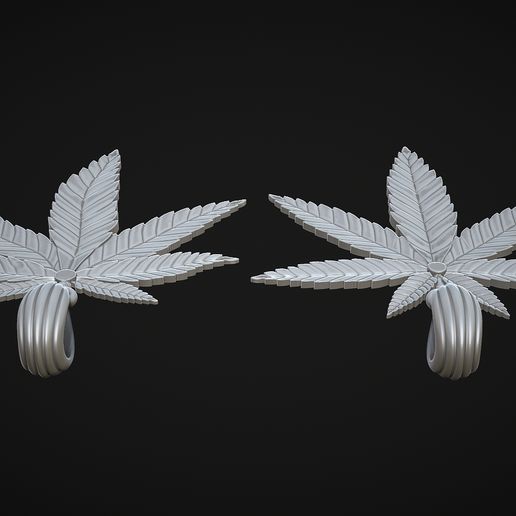 💐 Hemp Cannabis Leaf Pendant 3D Model・ STL File for 3D printing and CNC ...