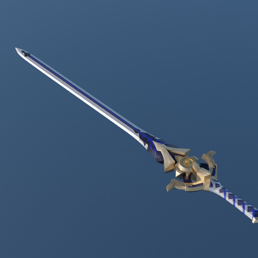 🗡️ Genshin impact Albedo Sword Cin­na­bar Spin­dle model 3d print 3D ...