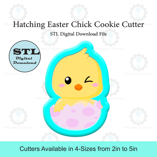 3D 文件 Hatching Easter Chick Cookie Cutter | STL File 🐣 ・可下载 3D 打印机设计・Cults