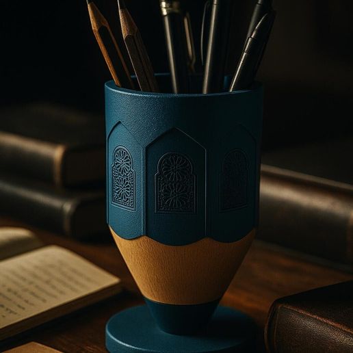 ️ Pencil Palace – 3D Printable Pen Holder STL with Moroccan Pattern ...