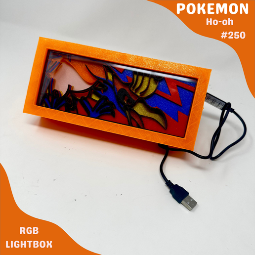 3D file Ho-oH Pokemon RGB Lightbox 🐉 ・3D printer design to download・Cults