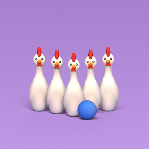 🐔 Chicken Bowling・ 3D File for ・Cults