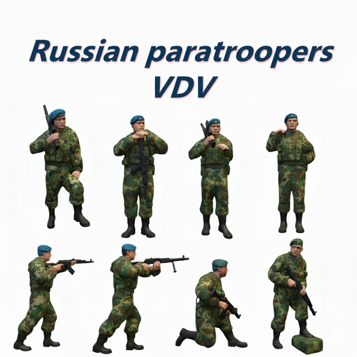 🪖 Russian blue berets - VDV 1/100 (15mm), 1/72, 1/56 (28mm) military ...