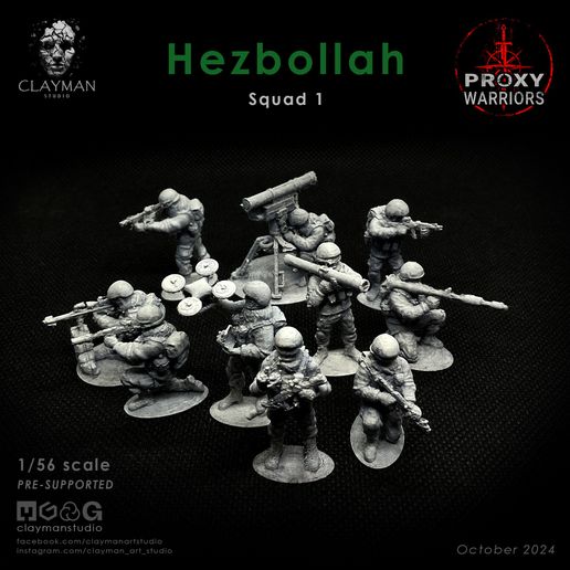 🫡 Hezbollah Squad 1 – 1/56 scale・ 3D File for 3D printing・Cults