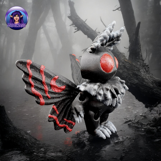 3D file Chibi Cryptids - Mothman 🎃 ・3D printable model to download・Cults