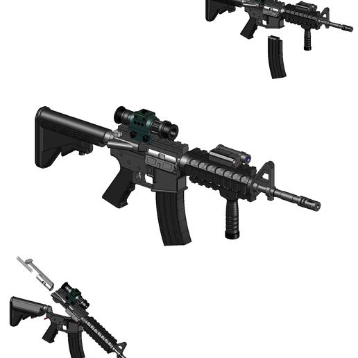 🔫 M4 ASSAULT RIFLE AND EQUIPMENT・ STL File for 3D printing・Cults