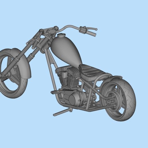 🏍️ Chopper custom biker motorcycle STL printable 3D print・ 3D File for ...