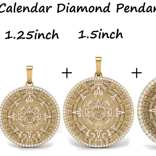 STL file Mayan Calendar Diamond Pendant Combination of 4 📅 (OBJ ...