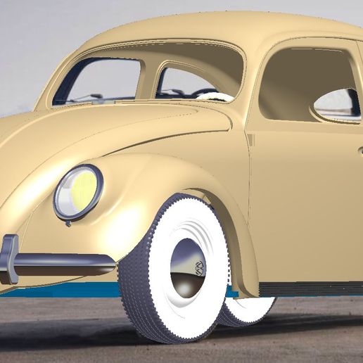 🪲 VW Beetle Split Window smooth body・Free STL File for 3D printing・Cults