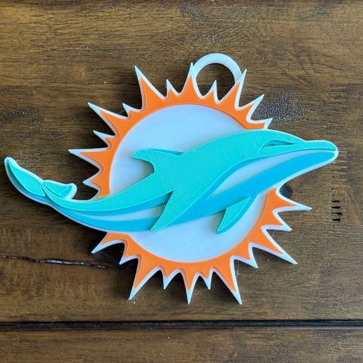 ⚽ Miami Dolphins Logo Oversized Necklace, Pendant Chain・ 3D File for 3D ...