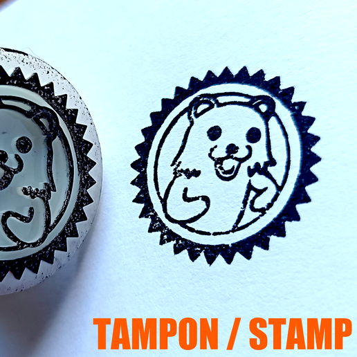 STL file TAMPON MEME - STAMP Pedobear WITH HANDLE 🐻 ・3D print object to ...