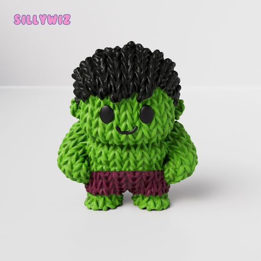 🎁 Hulk Knitted - Crochet - No Supports・ STL File for 3D printing・Cults