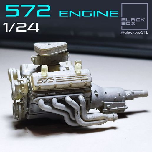 🚚 572 ENGINE 1-24th for modelkits and diecast・ 3D File for 3D printing ...