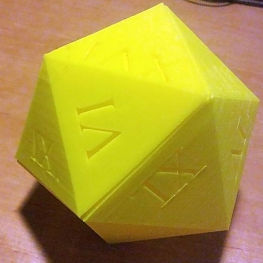 3D printed 1d20 of Holding・Cults