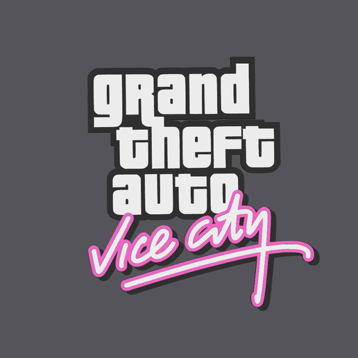 🏙️ Grand Theft Auto Vice City logo・Archivo 3MF para Impresión 3D・Cults