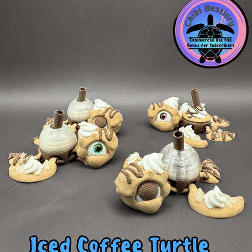 ☕ Iced Coffee Turtle Flexi (Commercial Use)・ 3D File for 3D printing・Cults