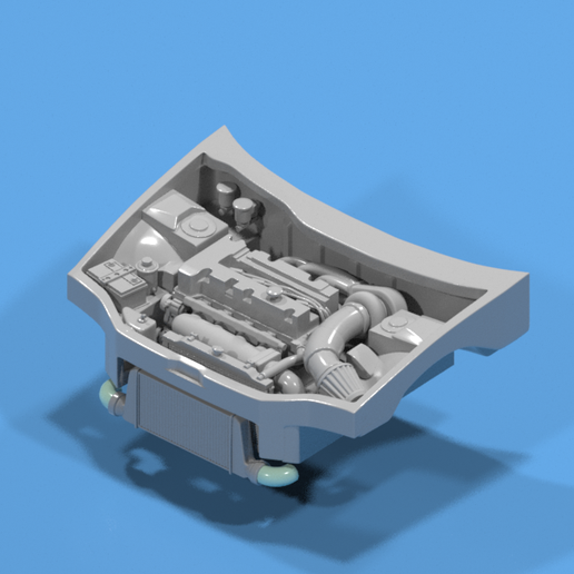 🚗 Civic EG Engine Bay With K20 Engine・ STL File for 3D printing・Cults