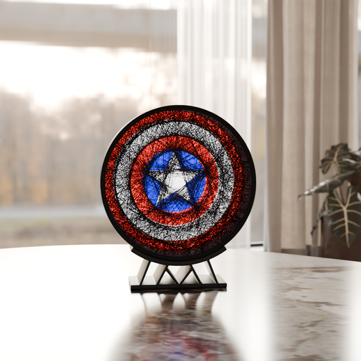 🎨 Captain America - String Art Shield - Thread Art・Free STL File for 3D ...