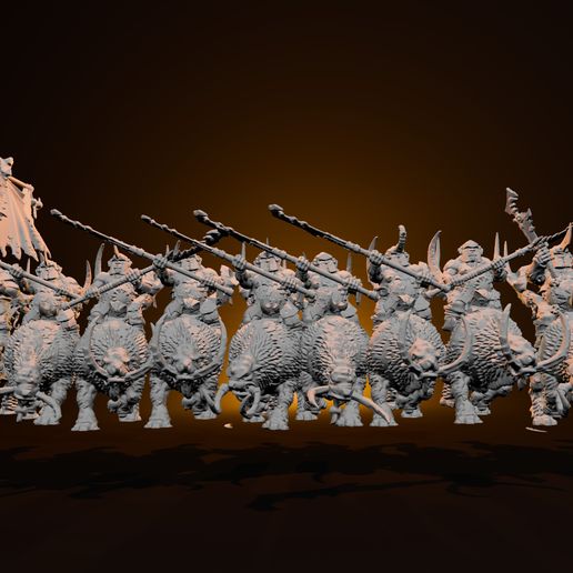 ⚔️ Fat warriors with belly plates: BIG sabertooth cavalry・ 3D File for ...