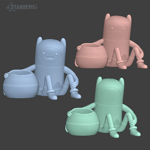 🪴 Maceta Finn Adventure Time・Archivo 3D para Impresión 3D・Cults