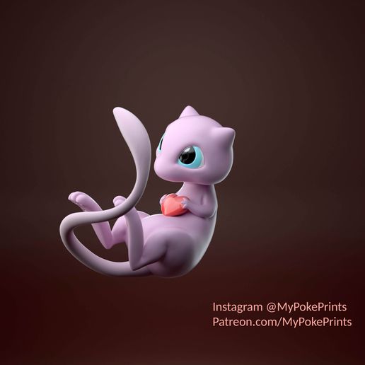 💜 Mew with a heart・ 3D File for ・Cults
