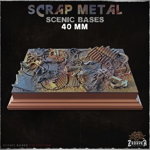 🗑️ Scrap Metal - Scenic Bases (40mm Bases)・ 3D File for 3D printing・Cults